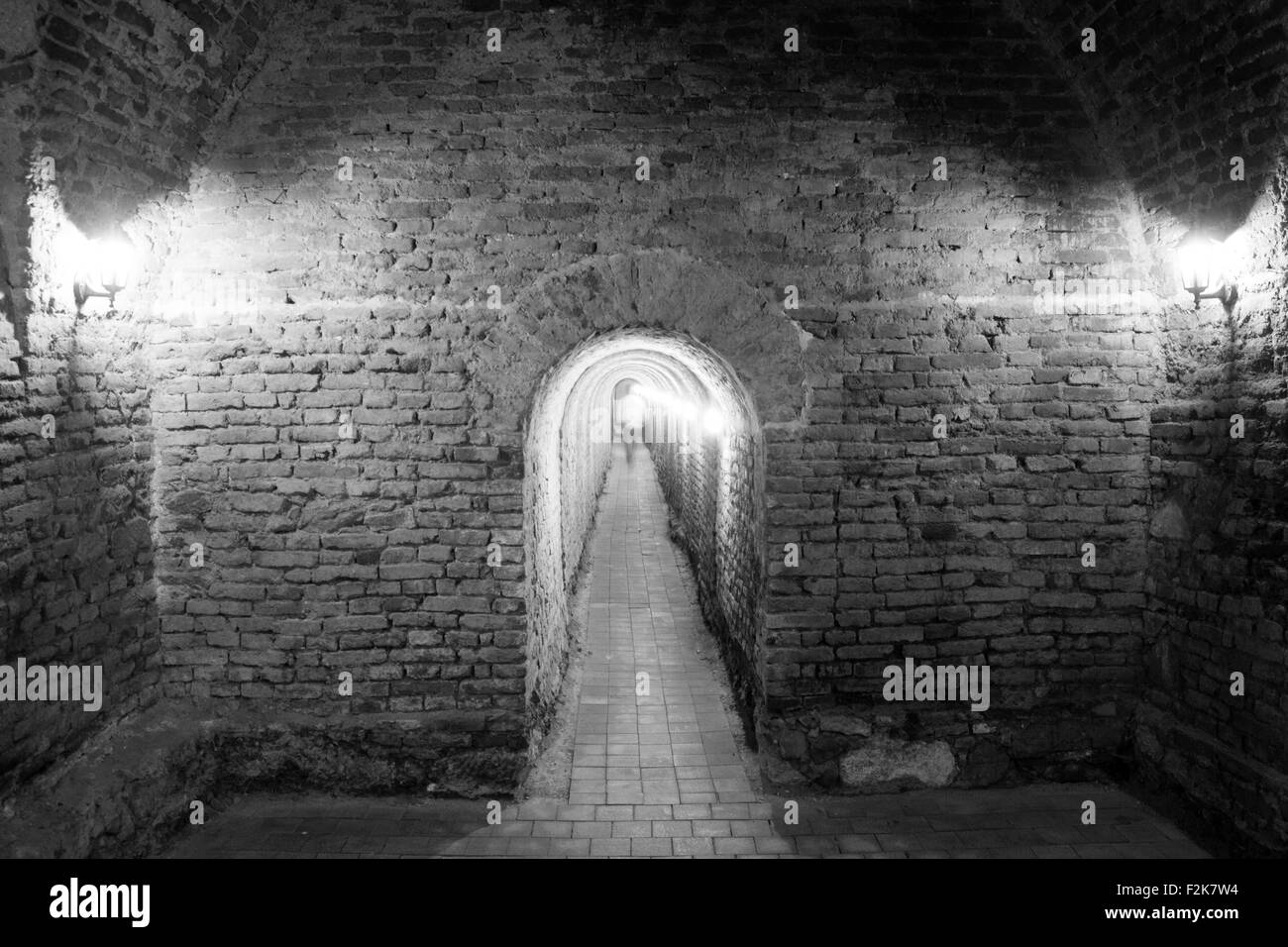 ALBA IULIA - SEPTEMBER 09: Underground passage in the fortress Alba Carolina, designed by ...