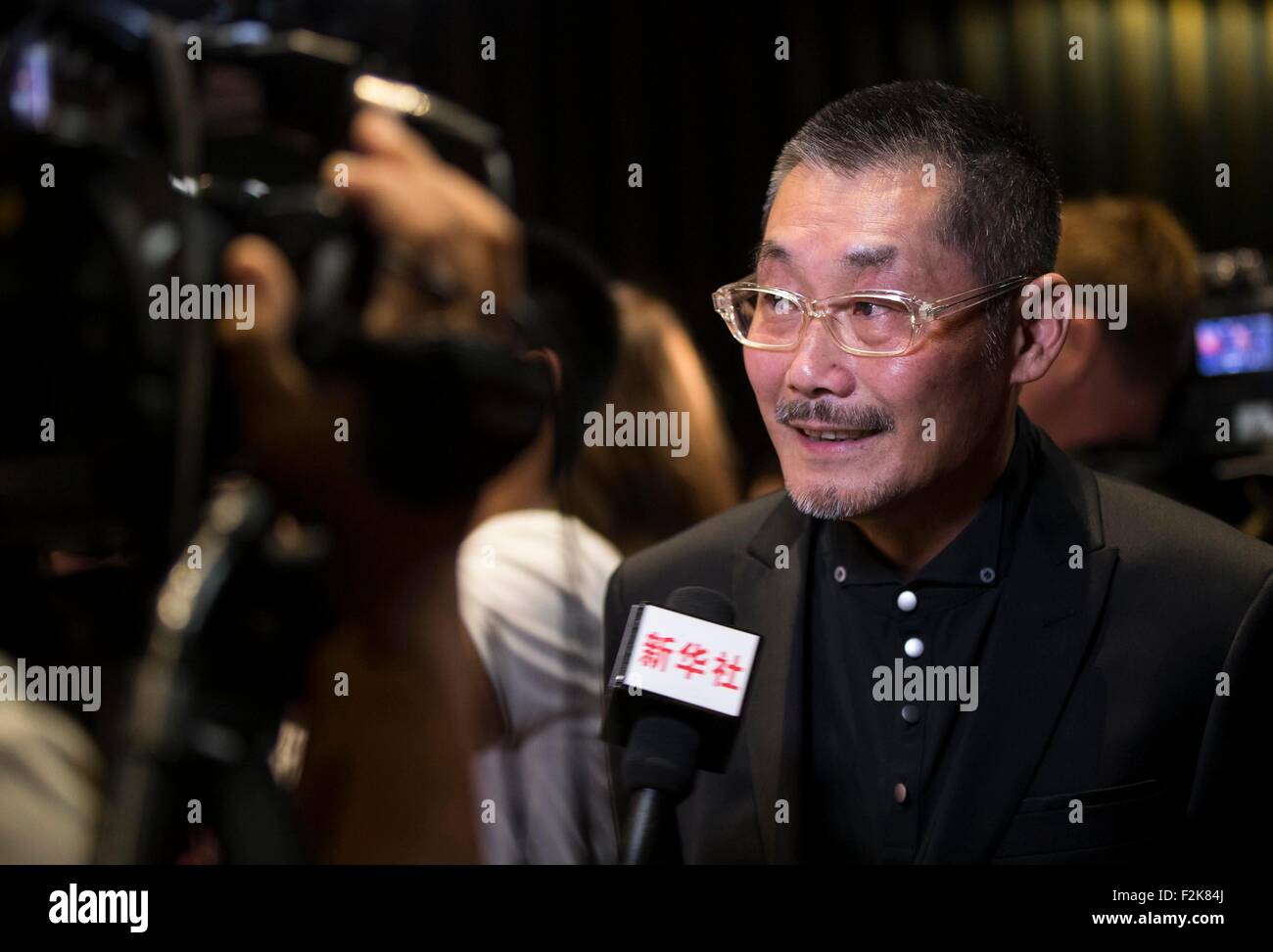 Toronto, Canada. 20th Sep, 2015. Director He Ping receives an interview ...