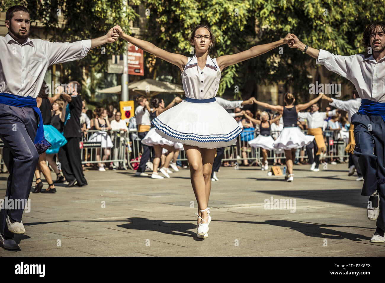 Barcelona, Catalonia, Spain. 20th Sep, 2015. Dancers take part in the ...