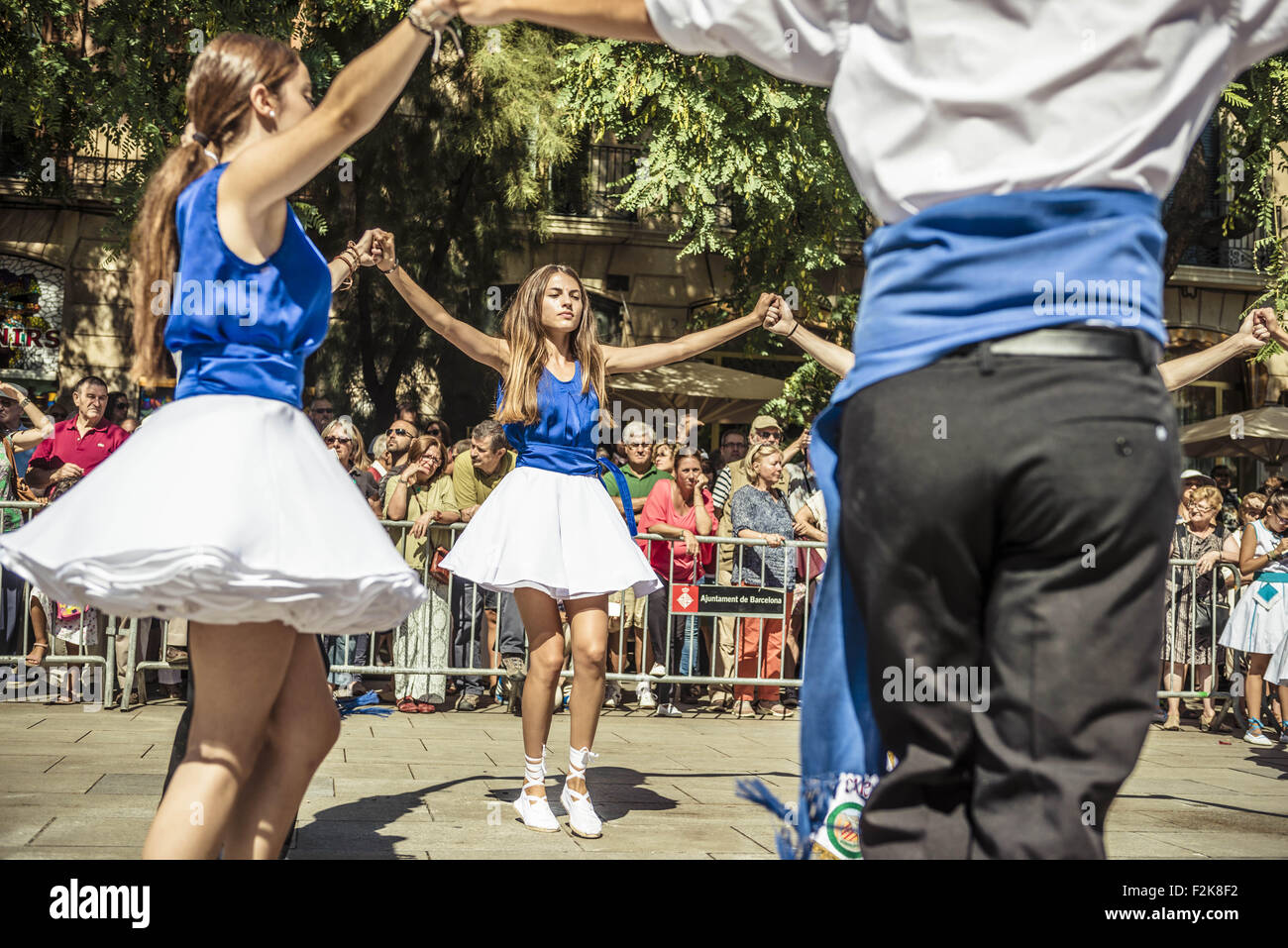Barcelona, Catalonia, Spain. 20th Sep, 2015. Dancers take part in the ...