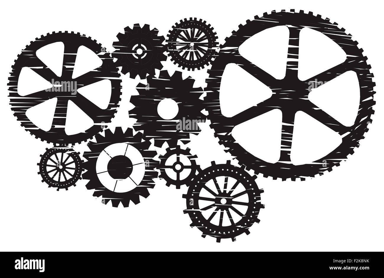 Gears isolated on white background Stock Photo - Alamy