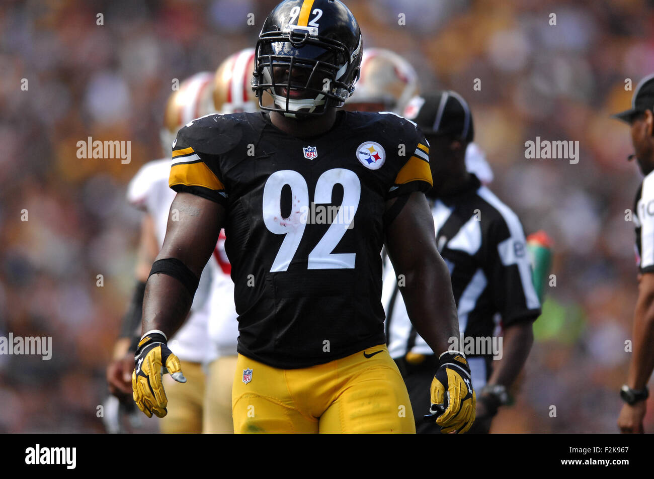 September 20th, 2015: James Harrison #92 during the San Francisco 49ers ...