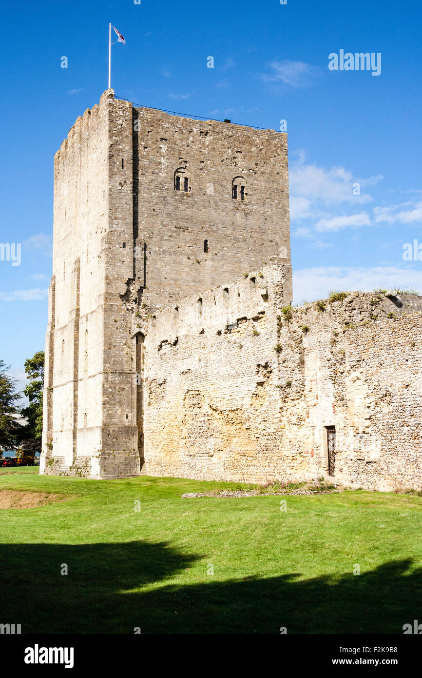 England. Portchester castle. Portus Adurni, the Roman Saxon Shore Fort ...