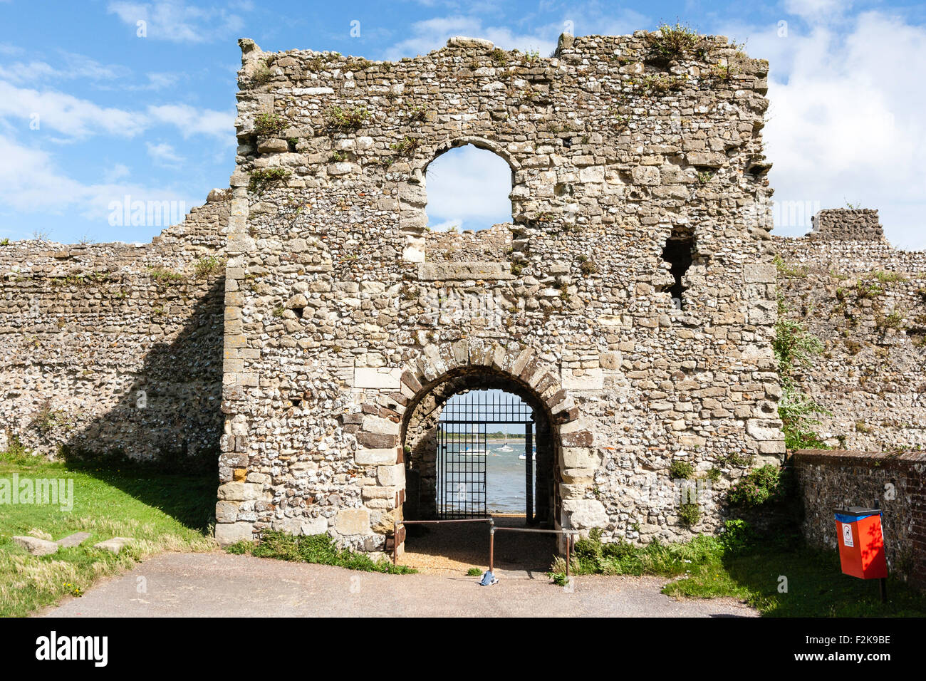 England. Portchester castle. Portus Adurni, Roman Saxon Shore Fort. The ...