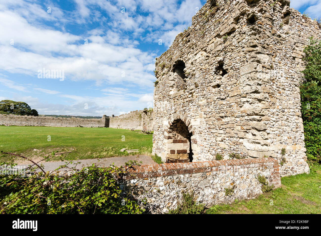 England. Portchester castle. Portus Adurni, Roman Saxon Shore Fort. The ...