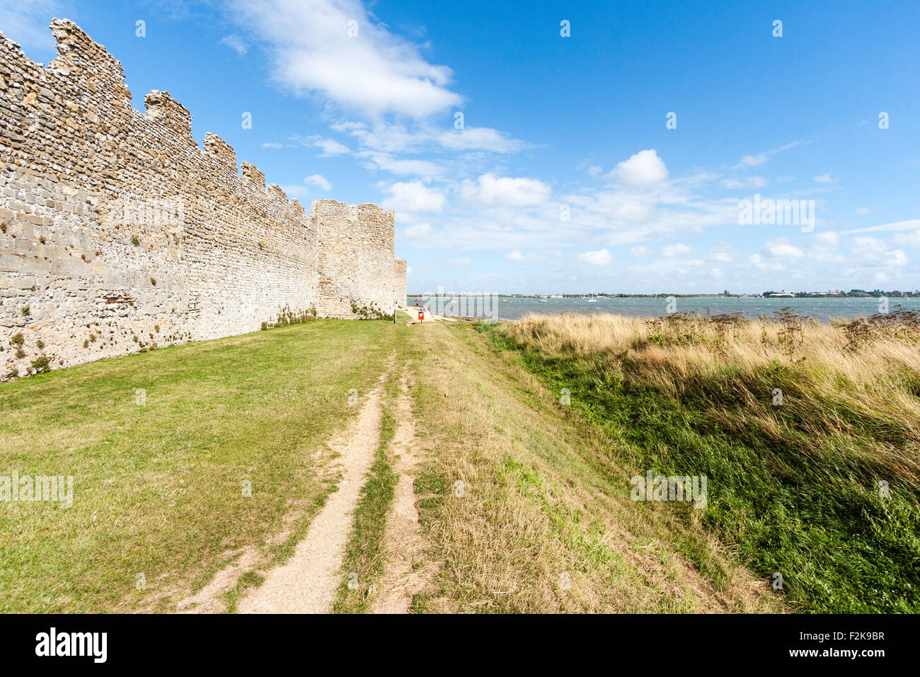 England. Portchester castle. Portus Adurni, Roman Saxon shore fort ...