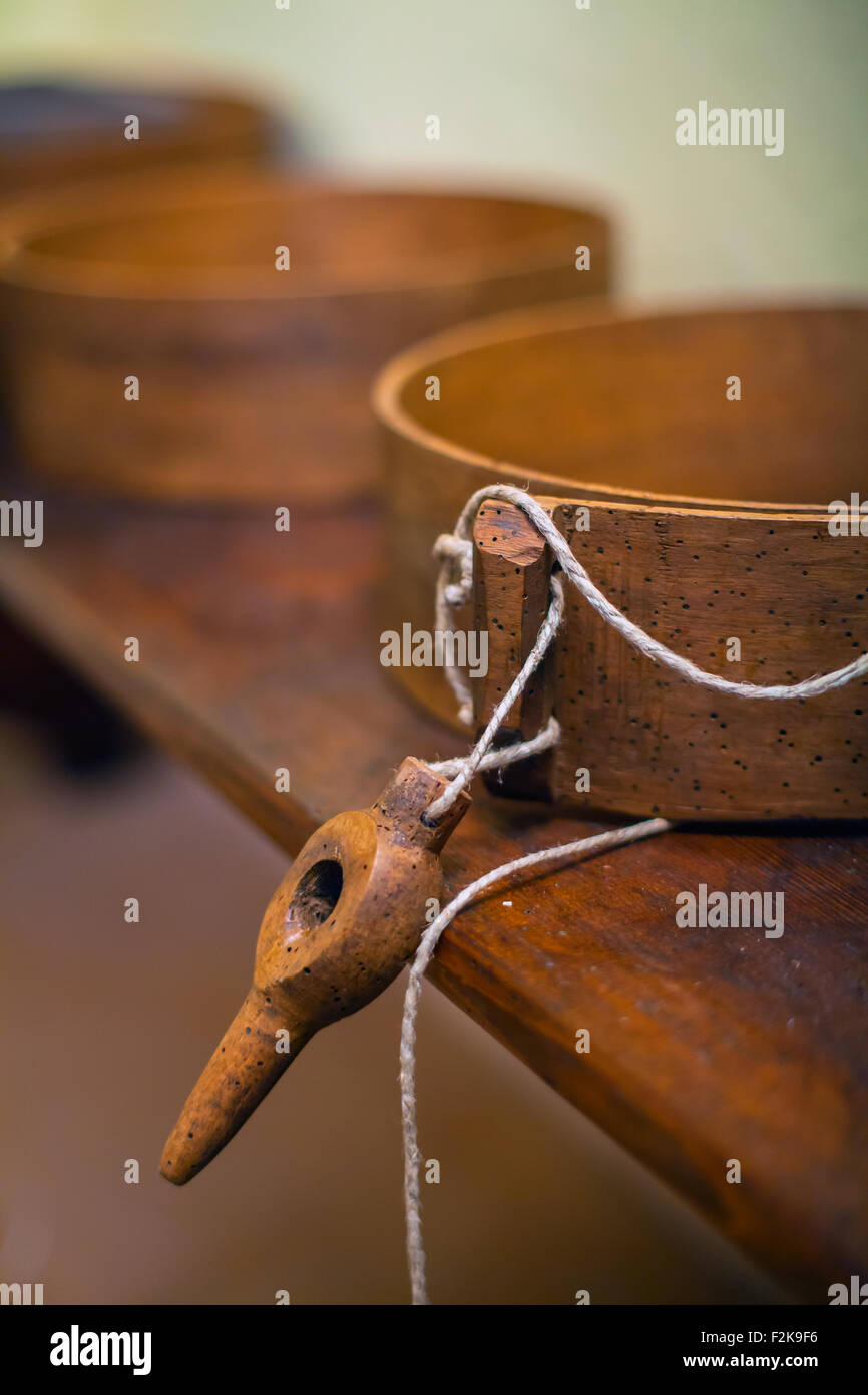 The fascera, italian old mould tool for cheese manufacturing process ...