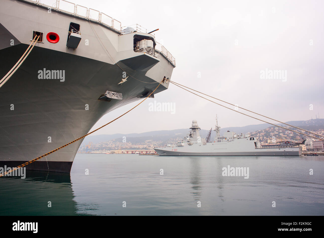 TRIESTE, ITALY - NOVEMBER, 02: View of the Portaerei Cavour the Italian ...