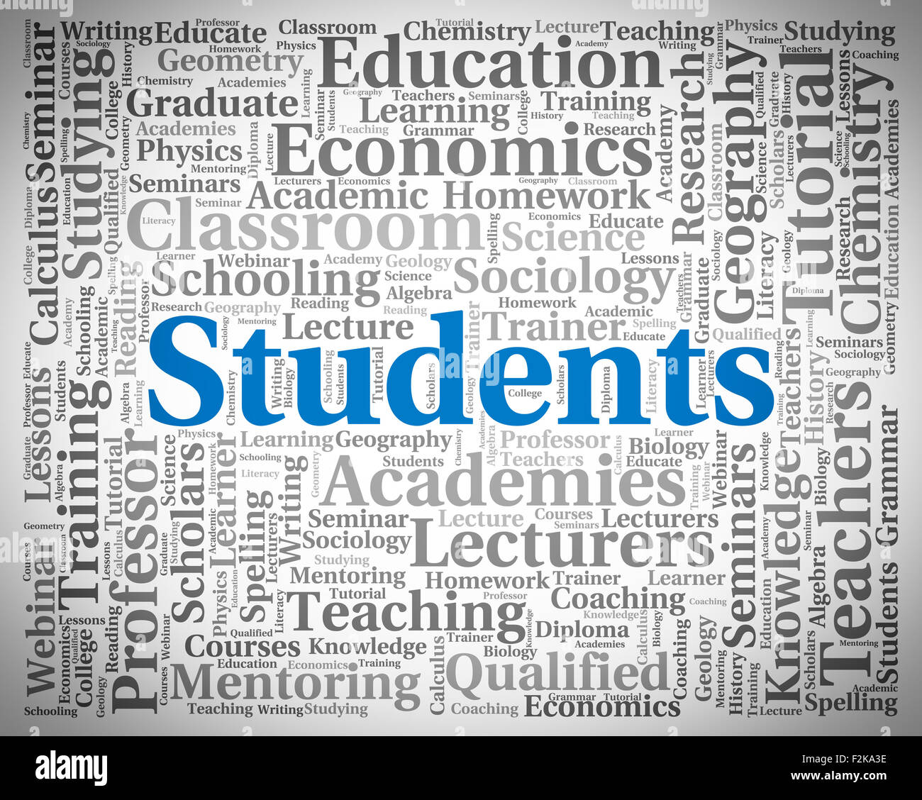 Students Word Showing Study Learning And Studying Stock Photo - Alamy
