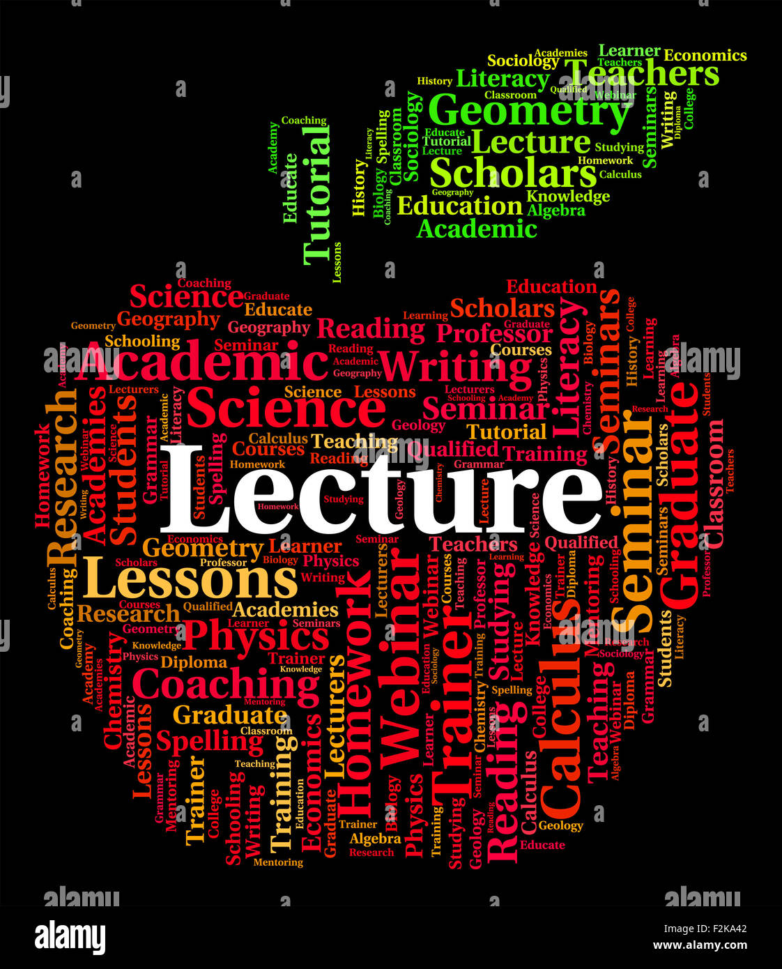 Lecture Word Showing Lessons Sermons And Address Stock Photo - Alamy