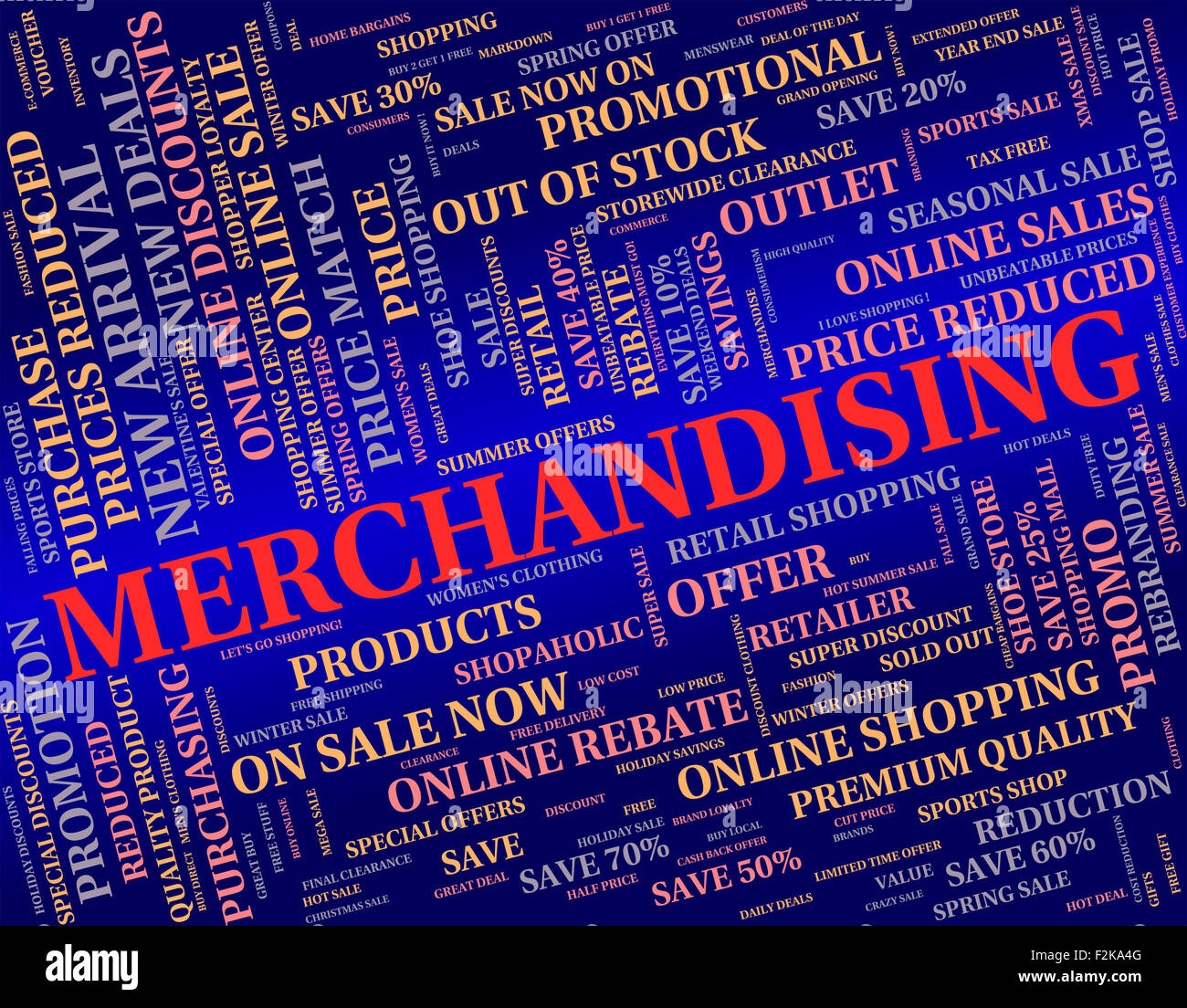 Merchandising Word Meaning Merchandise Publicize And Vending Stock ...