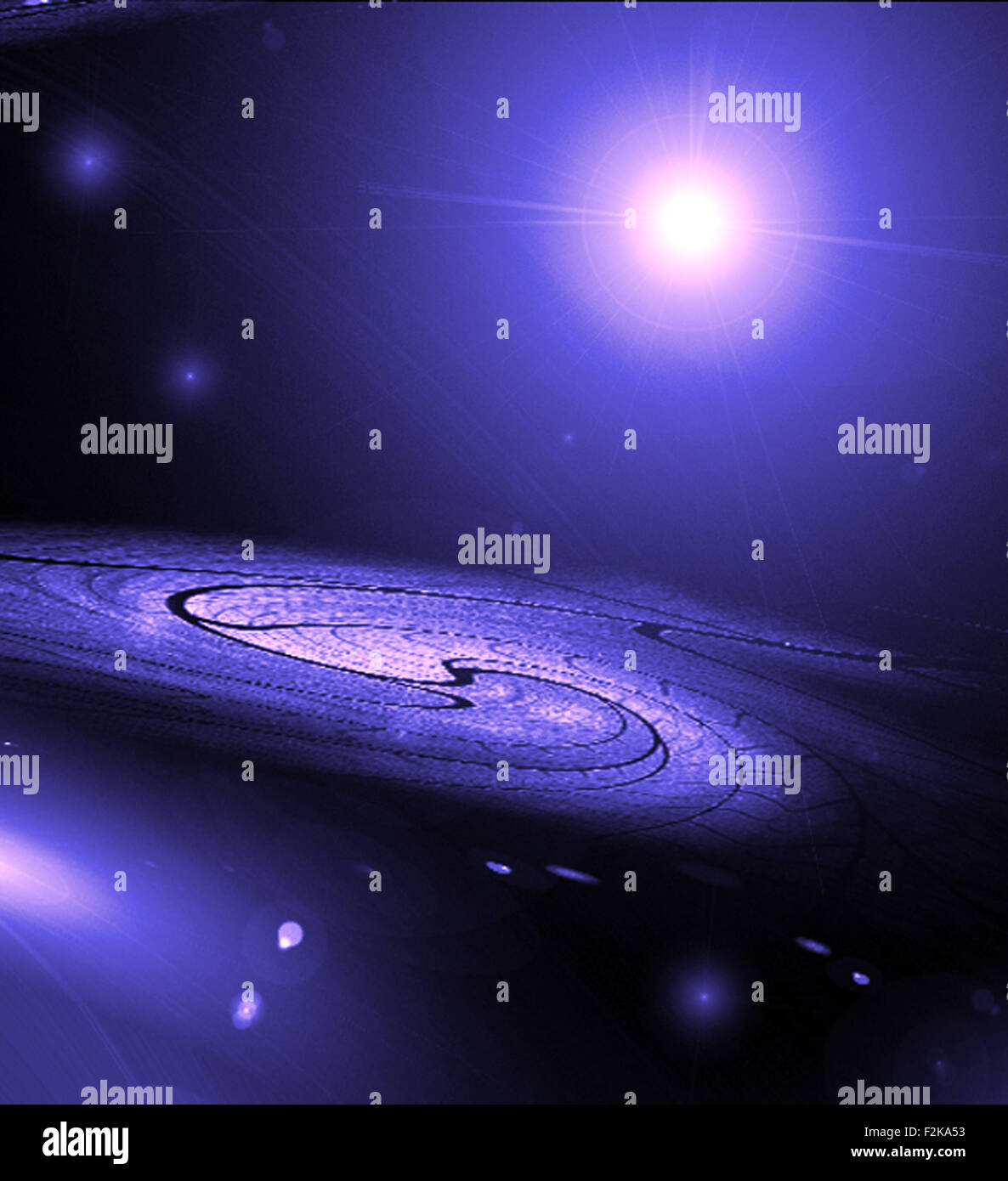 Image of spiral galaxy. Spiral galaxy in deep space with star field ...