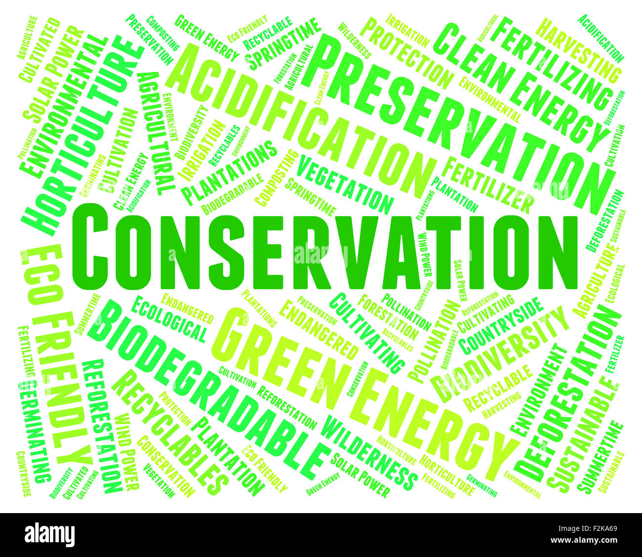 Conservation Word Representing Earth Friendly And Conserving Stock ...