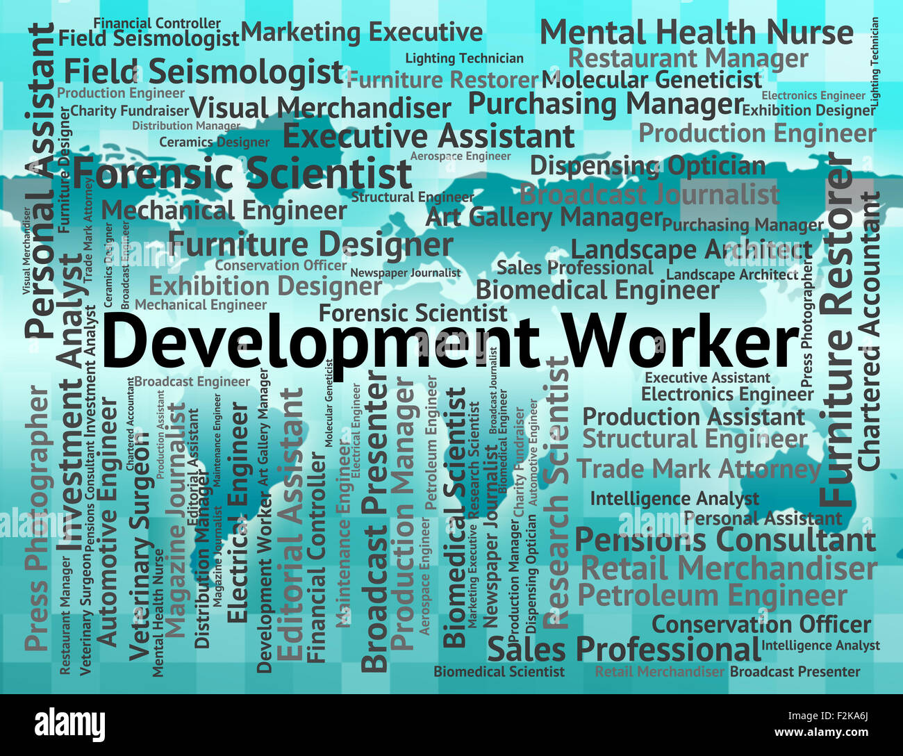 Development Worker Indicating Working Man And Words Stock Photo - Alamy