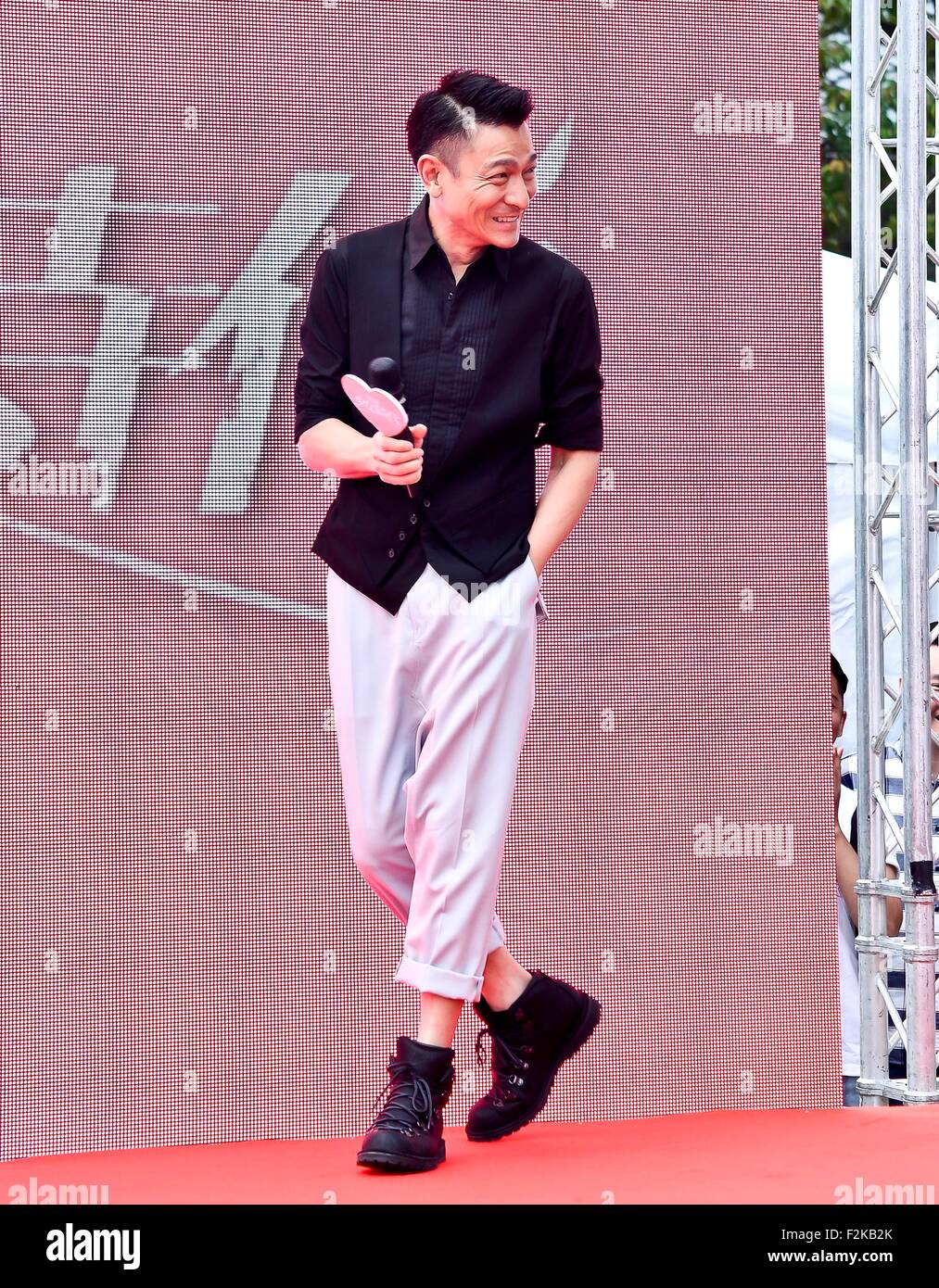 Taipei, Taiwan, China. 20th Sep, 2015. Andy Lau celebrates the sucess ...