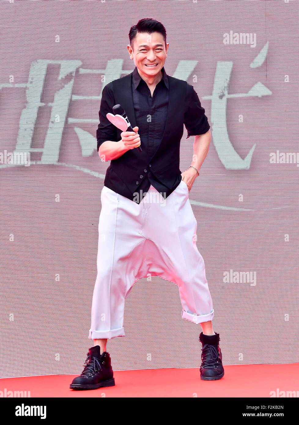 Taipei, Taiwan, China. 20th Sep, 2015. Andy Lau celebrates the sucess ...