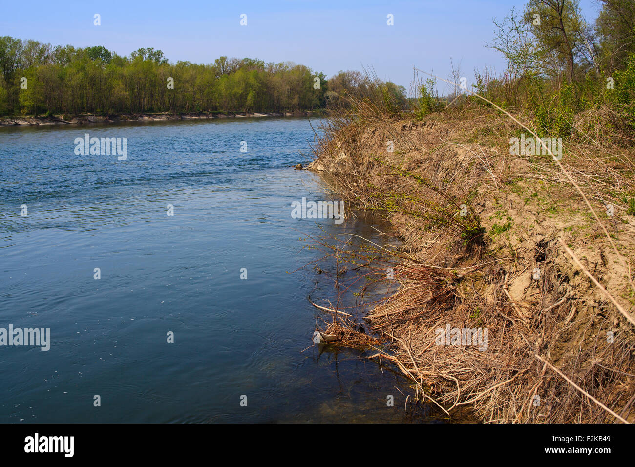 View of scenic Ticino river in Italy Stock Photo - Alamy
