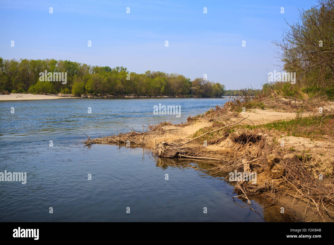 View of scenic Ticino river in Italy Stock Photo - Alamy