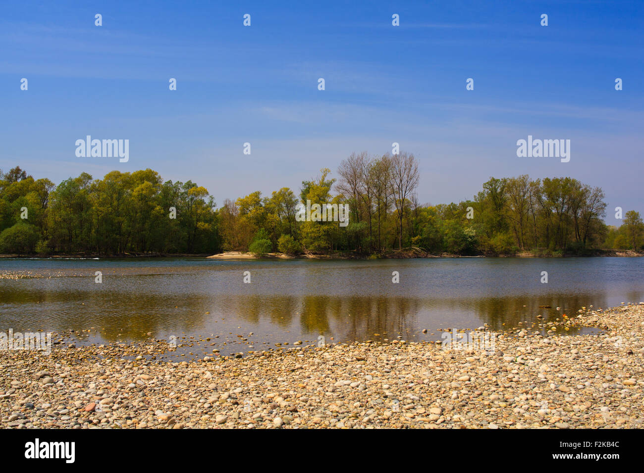 View of scenic Ticino river in Italy Stock Photo - Alamy