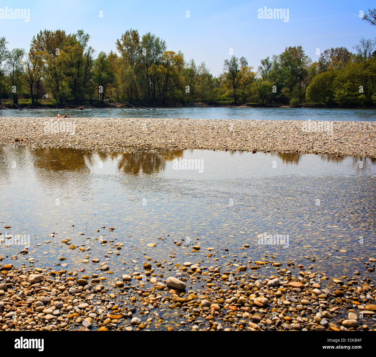 View of scenic Ticino river in Italy Stock Photo - Alamy