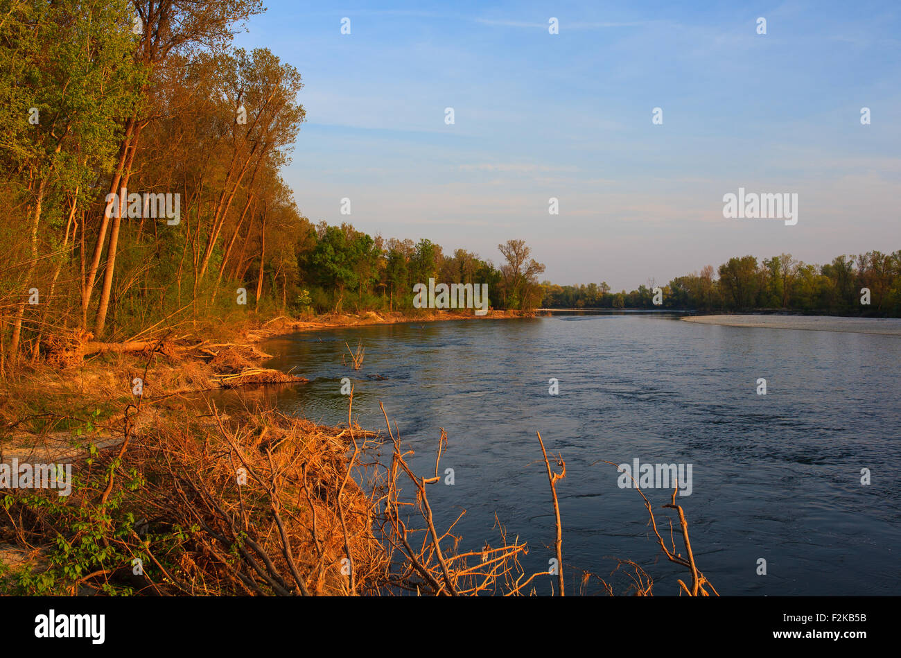 View of scenic Ticino river in Italy Stock Photo - Alamy