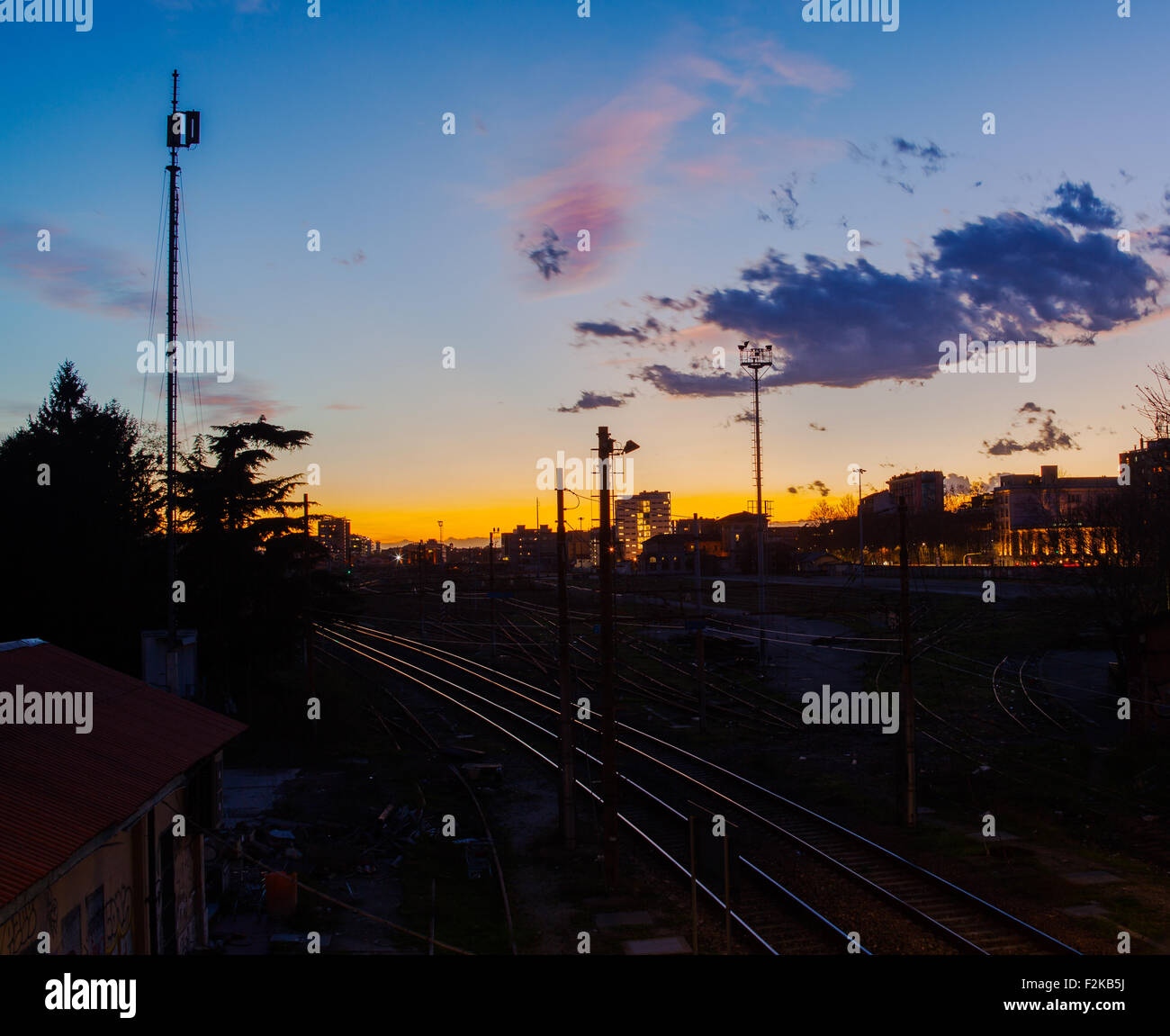 View of urban sunset in Milan, Italy Stock Photo - Alamy