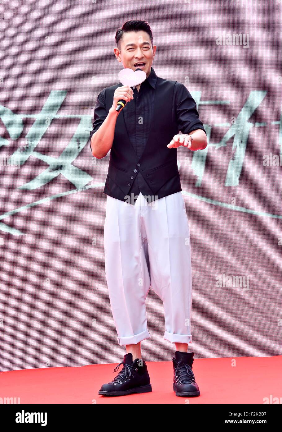 Taipei, Taiwan, China. 20th Sep, 2015. Andy Lau celebrates the sucess ...