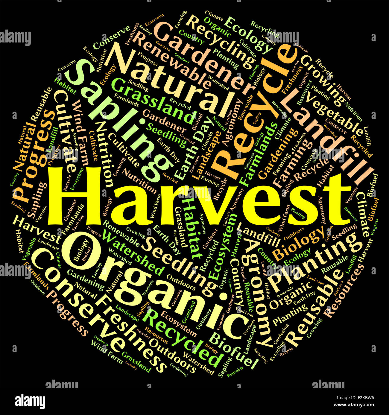 Harvest Word Indicating Yields Yield And Crops Stock Photo - Alamy