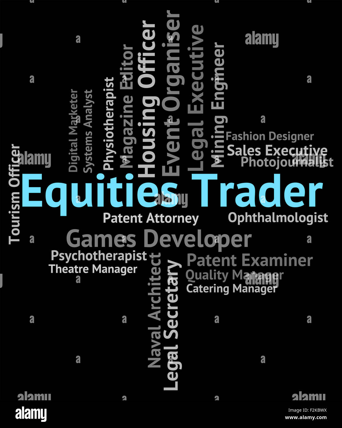 Equities Trader Indicating Stock Market And Word Stock Photo - Alamy