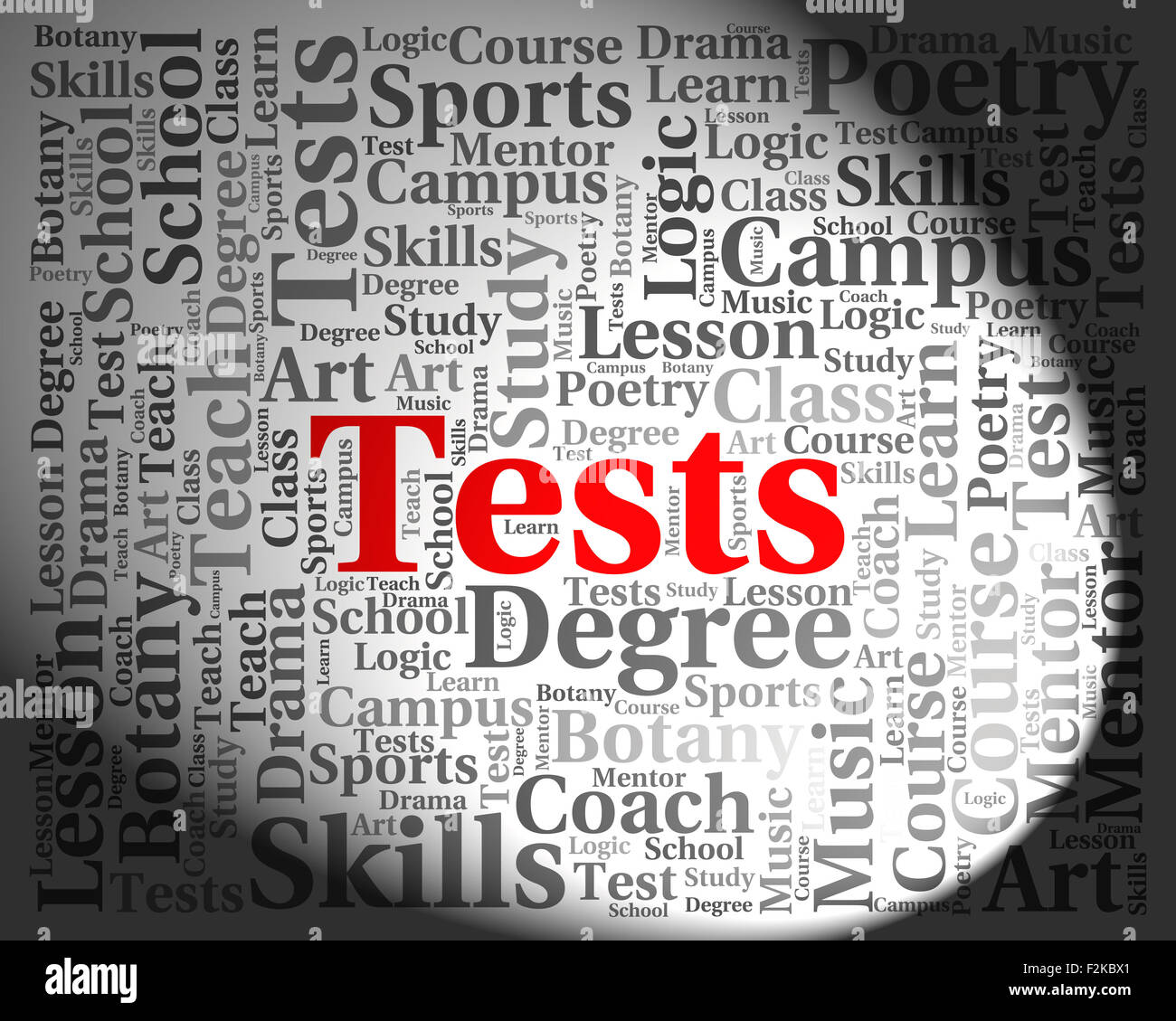 Tests Word Indicating Testing Words And Examinations Stock Photo - Alamy