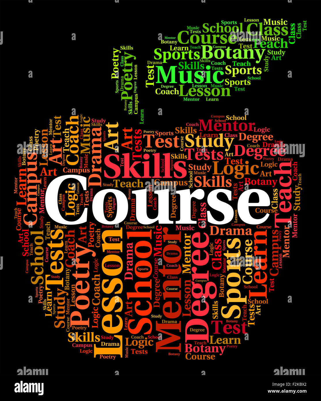 Course Word Indicating Learn Programme And Schedules Stock Photo - Alamy