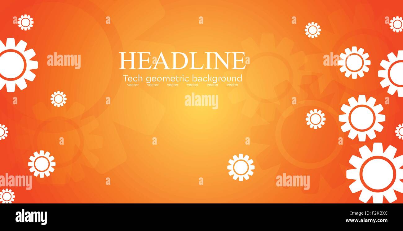 Abstract bright tech banner design with gears. Vector illustration ...