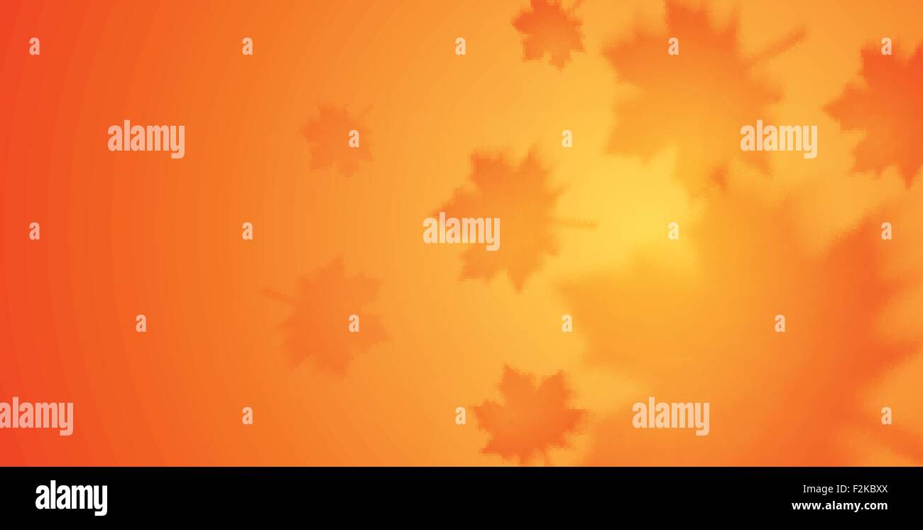 Autumn orange banner with blurred maple leaves. Vector background Stock ...