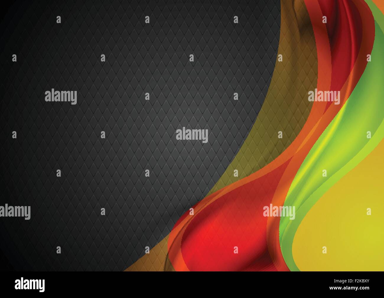 Bright abstract vector waves on black background. Vector design Stock ...