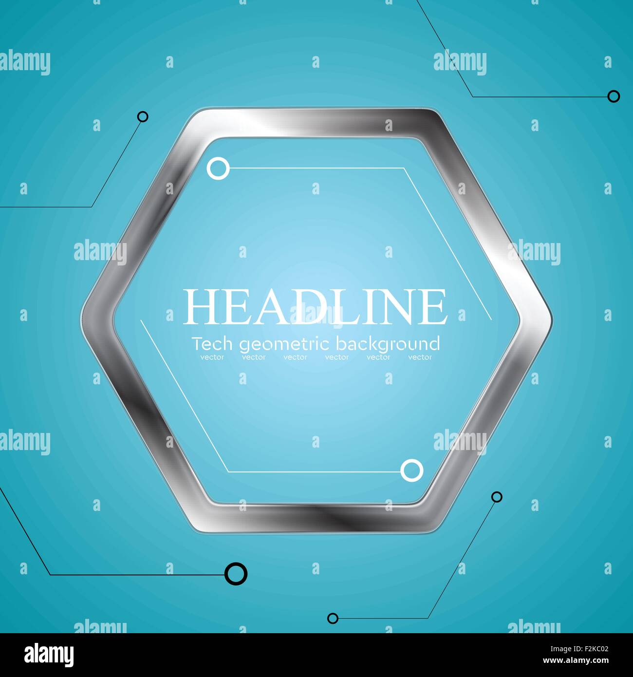 Technology drawing with metal hexagon. Vector background Stock Vector ...