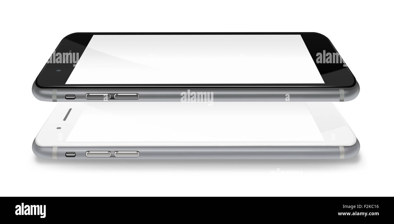 Fashionable phones realistic smartphones with blank screen and shadows ...