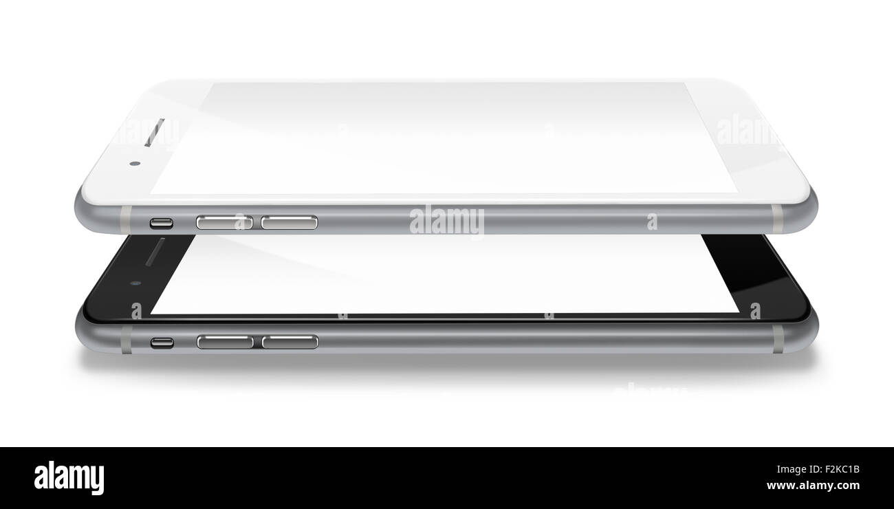 Fashionable phones realistic smartphones with blank screen and shadows ...