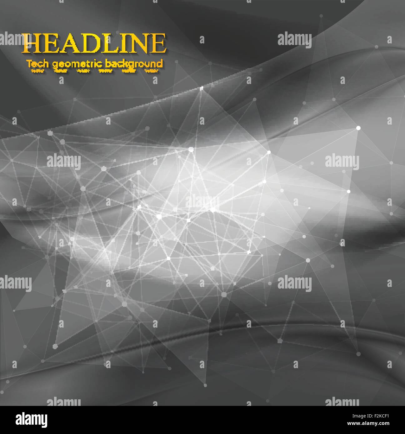 Dark wavy tech low poly background. Vector design Stock Vector Image ...