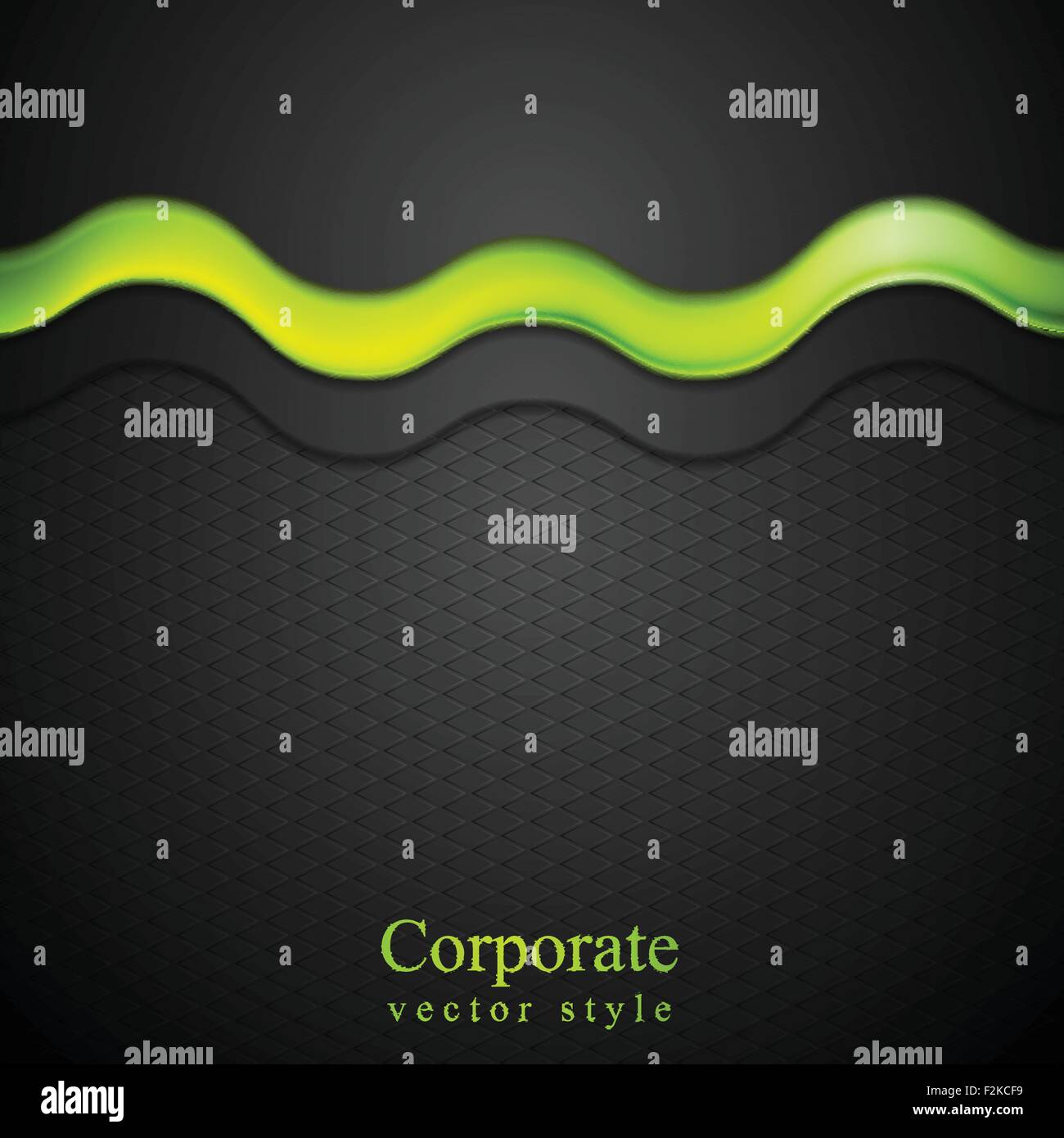Contrast black gradient background with green glow wave. Vector design ...