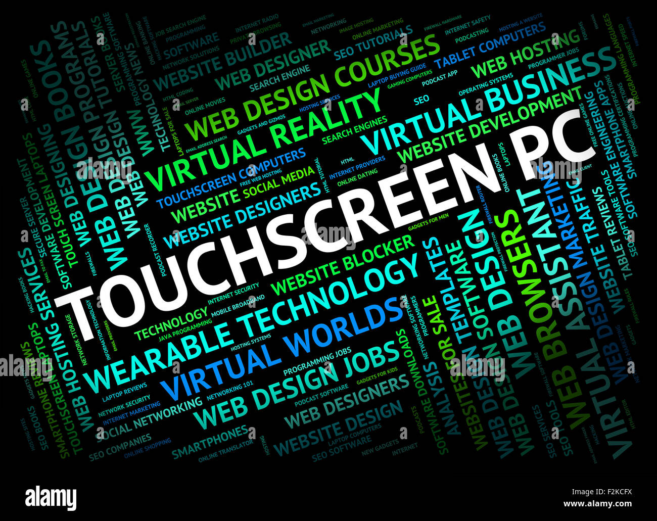 Touchscreen Pc Meaning Personal Computer And Laptops Stock Photo - Alamy