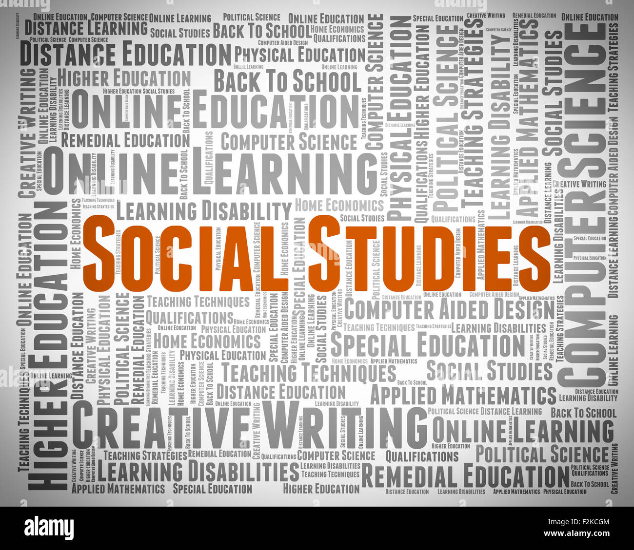Social Studies Indicating Learn Educated And Words Stock Photo - Alamy