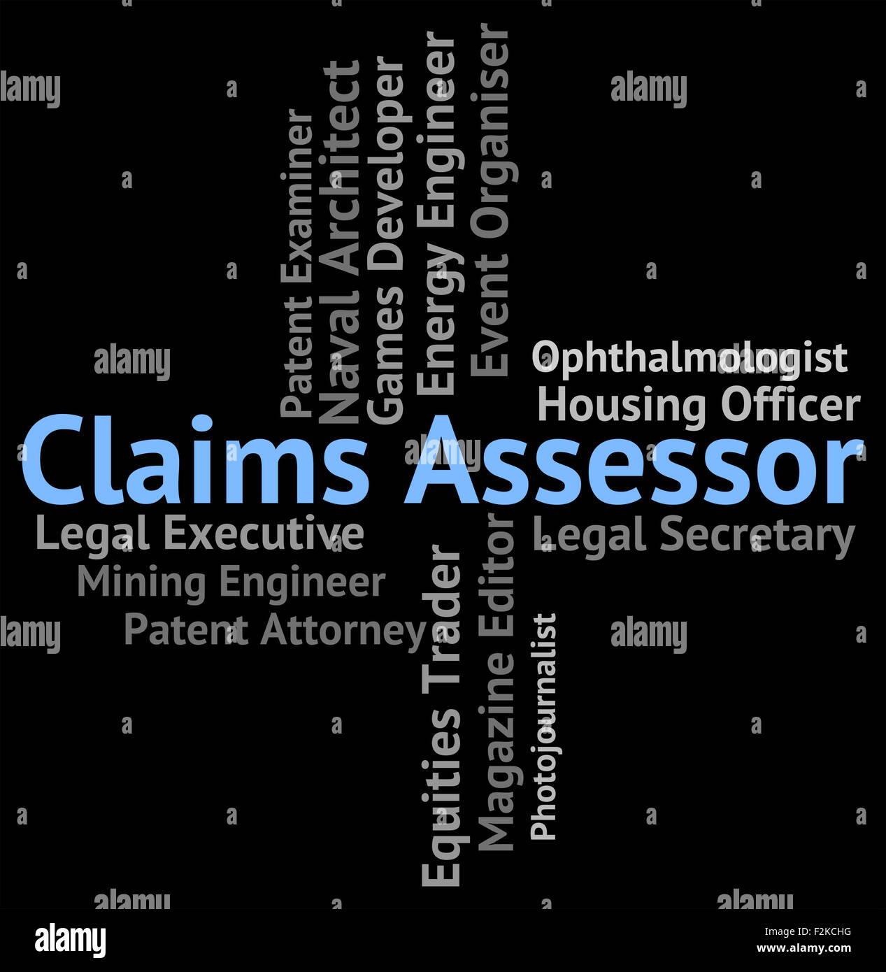 Claims Assessor Indicating Reviewer Auditor And Employment Stock Photo ...