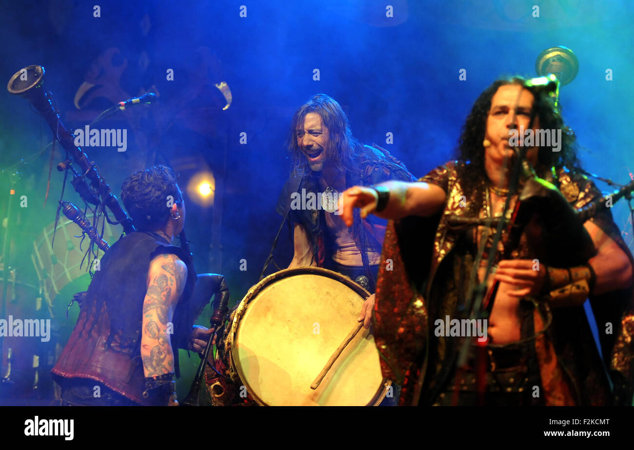German Neo-Medieval music band Corvus Corax performs during the ...