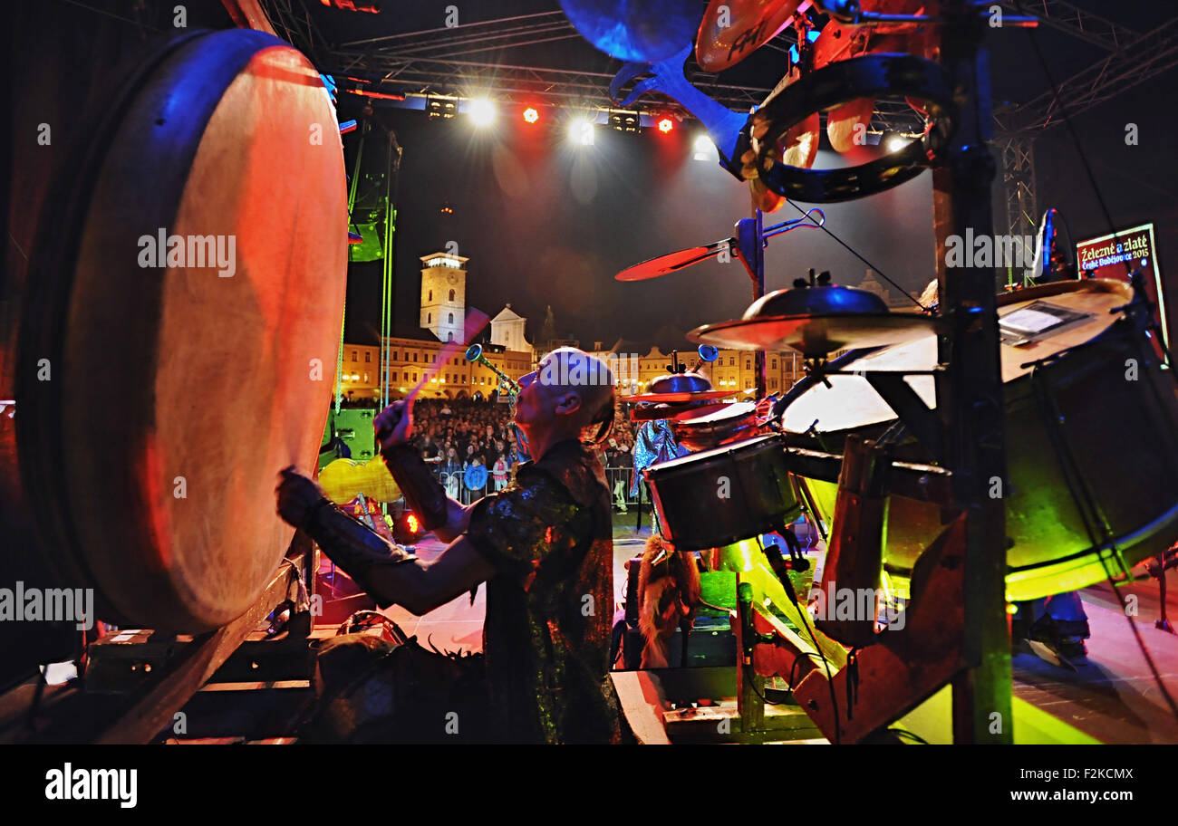 German Neo-Medieval music band Corvus Corax performs during the ...