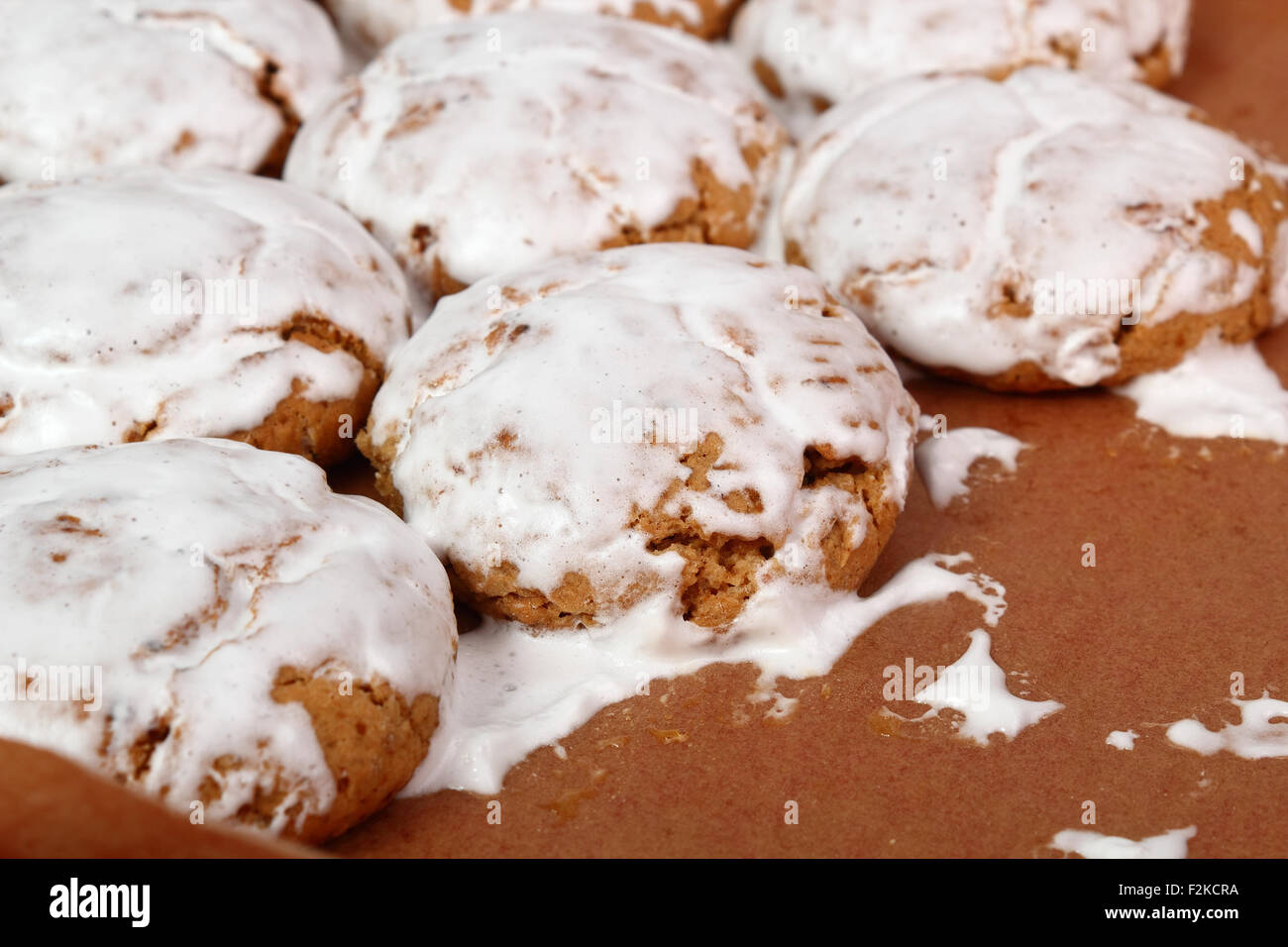 Gingerbread with Sugar Icing Stock Photo - Alamy