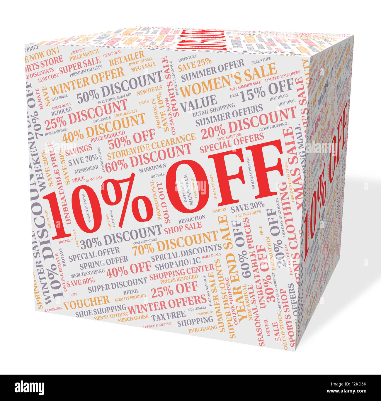Ten Percent Off Showing Discount Reduction And Bargains Stock Photo - Alamy