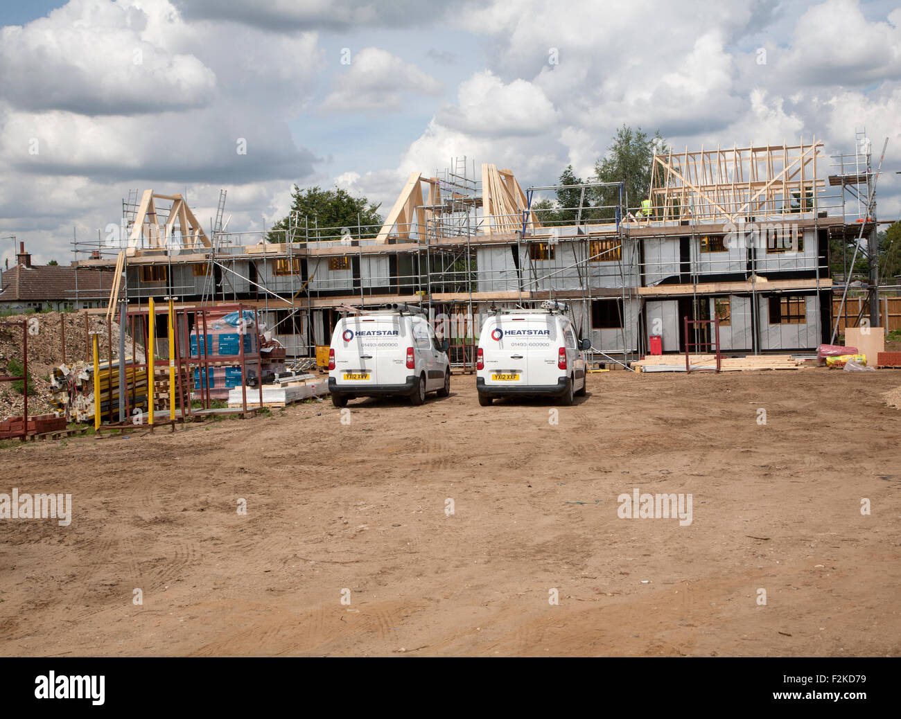 New housing being constructed, Sutton, Suffolk, England, UK Stock Photo ...