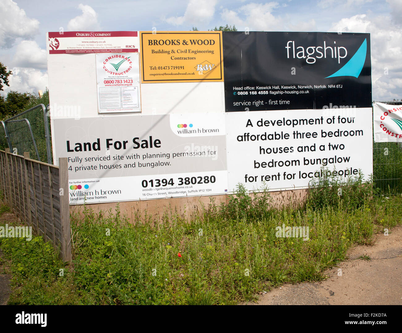 Sign for Flagship new affordable housing being constructed, Sutton ...