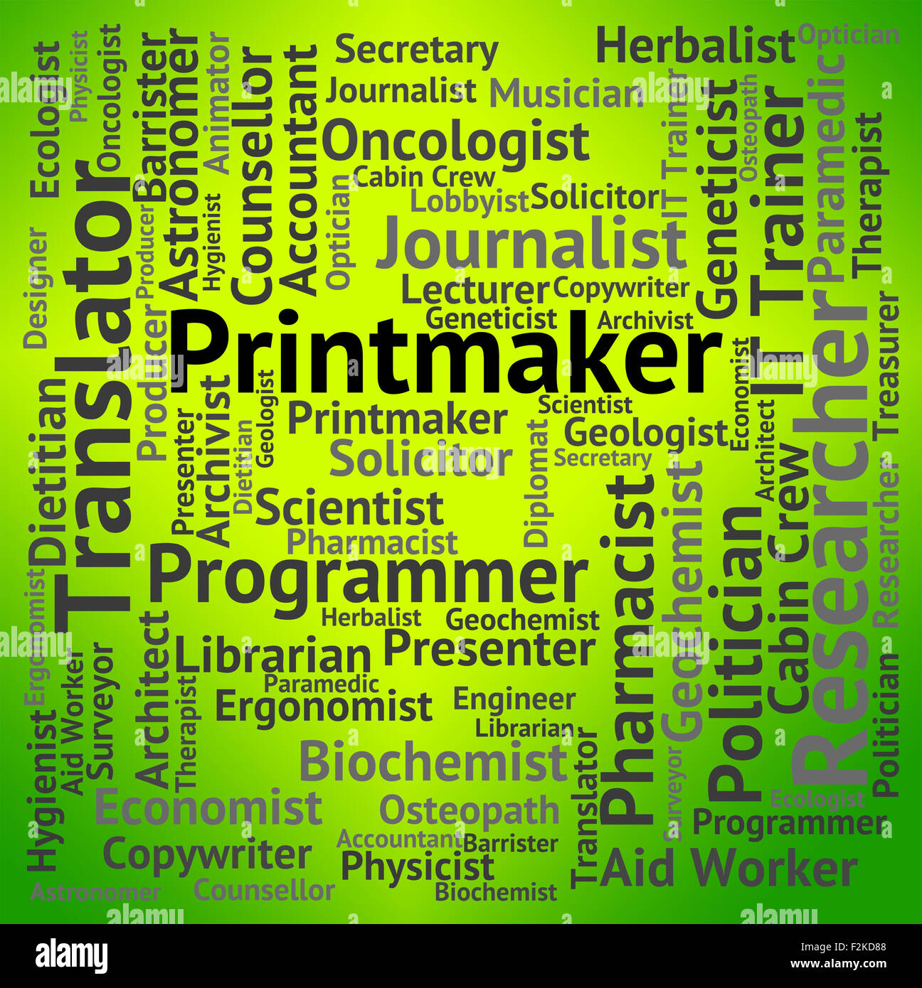 Printmaker Job Meaning Design Position And Lithography Stock Photo - Alamy