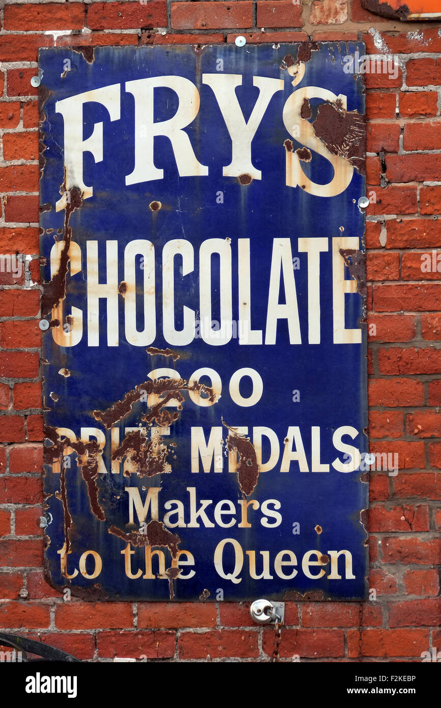 Vintage enamel advertising sign at Bygone Times antiques centre ...